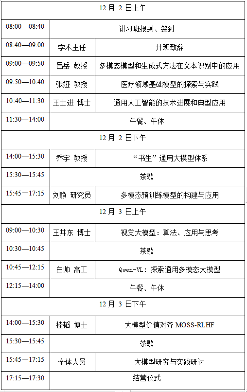 第27期CSIG图像图形学科前沿讲习班-大模型理论方法及技术实战